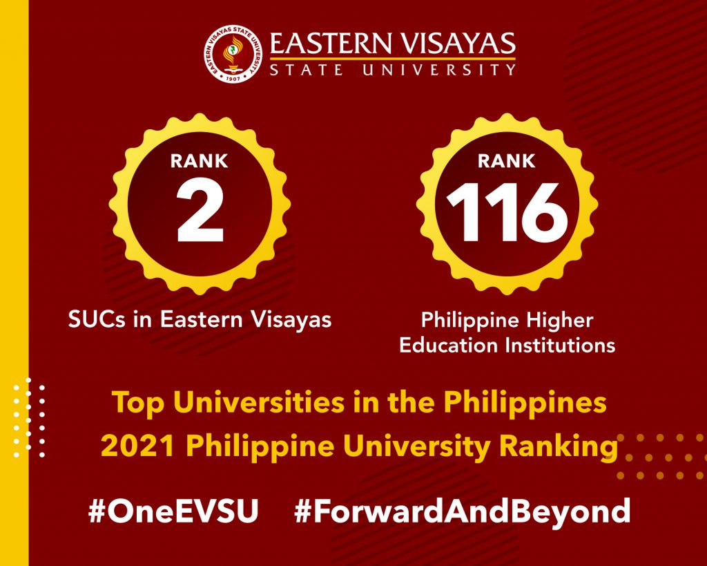 EVSU secures 2nd place among the SUCs in Eastern Visayas in the recent ...