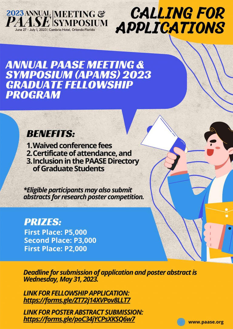 Annual PAASE Meeting & Symposium (APAMS) 2023 Graduate Fellowship ...