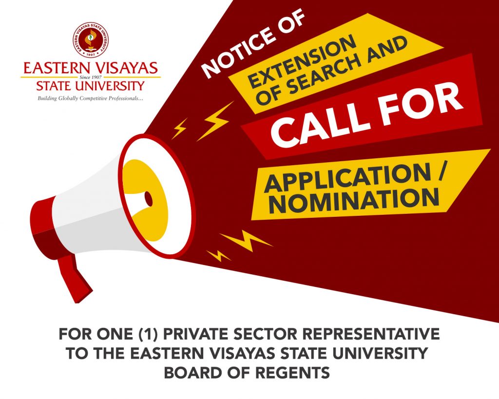 Notice of Extension of Search and Call for Applications/Nominations ...