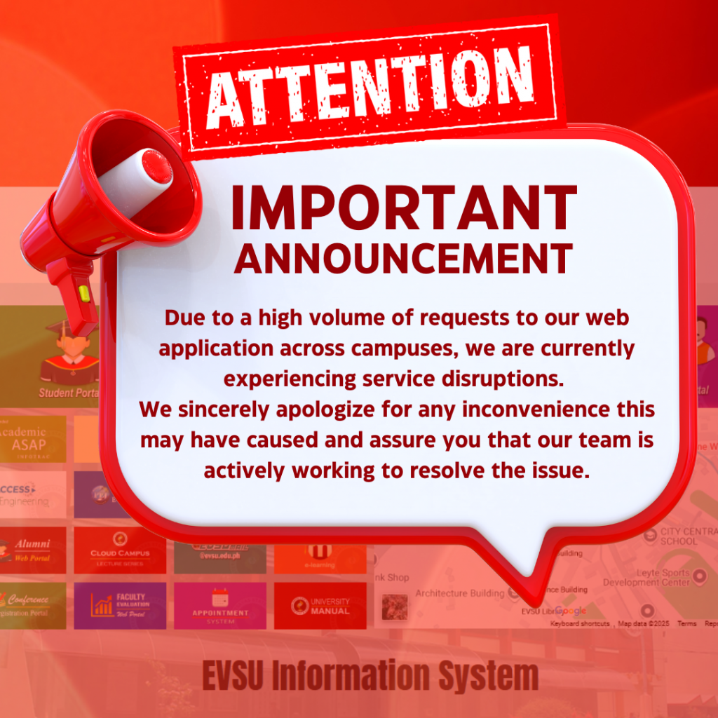 System Service Disruption Announcement | Eastern Visayas State University