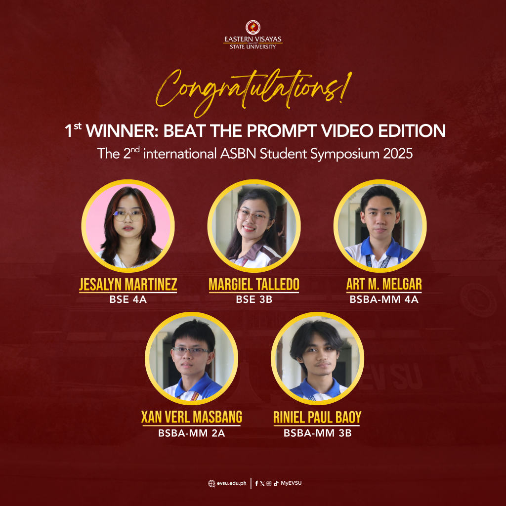 EVSU students clinch 1st Place in international ASBN 2025 “Beat the ...